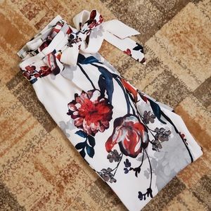 Express | Pants & Jumpsuits | Express Floral Sash High Rise Ankle Pant ...